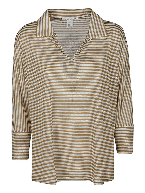 SHIRT C-ZERO C Zero Striped Polo Shirt - Beige