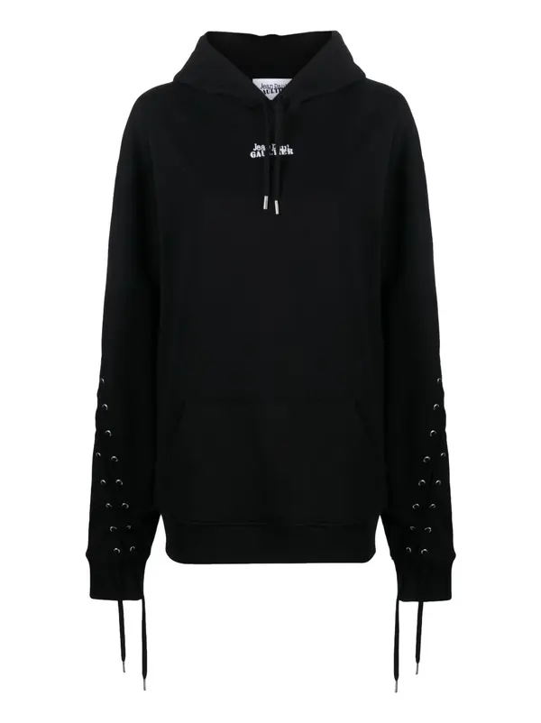 JEAN PAUL GAULTIER Logo Cotton Hoodie - Black
