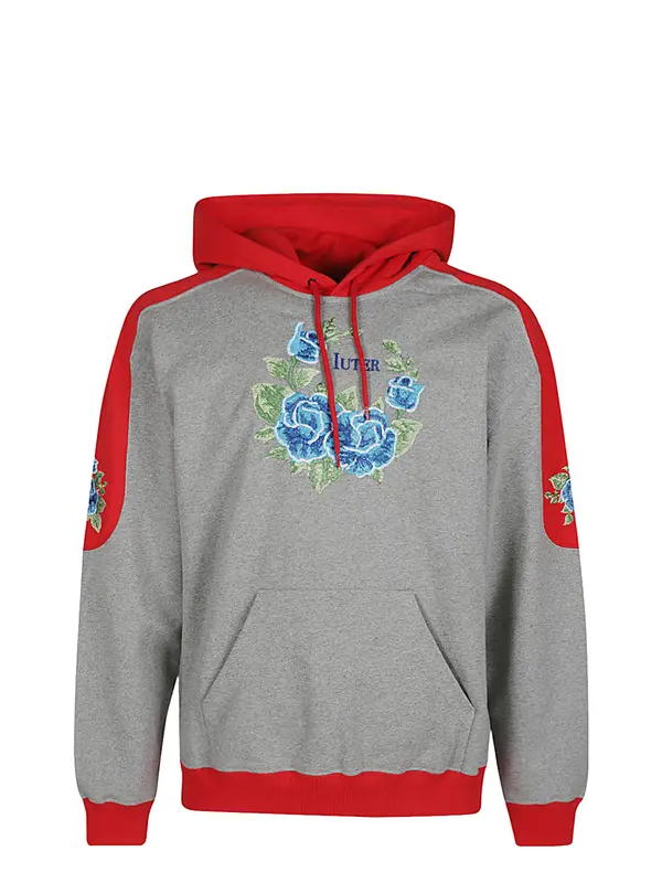 IUTER Printed Cotton Hoodie - Grey