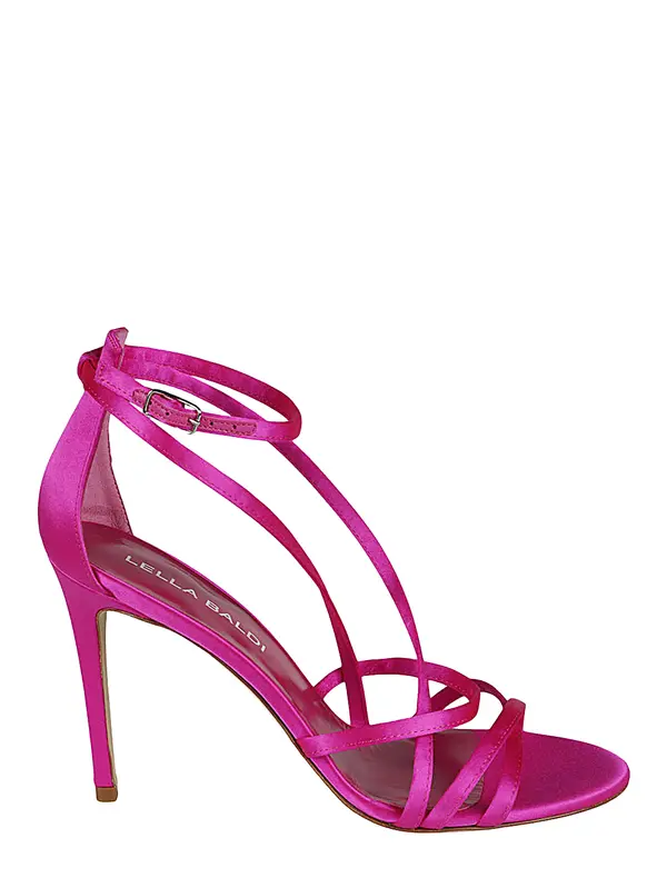 LELLA BALDI Strappy Satin Sandals - Fuchsia