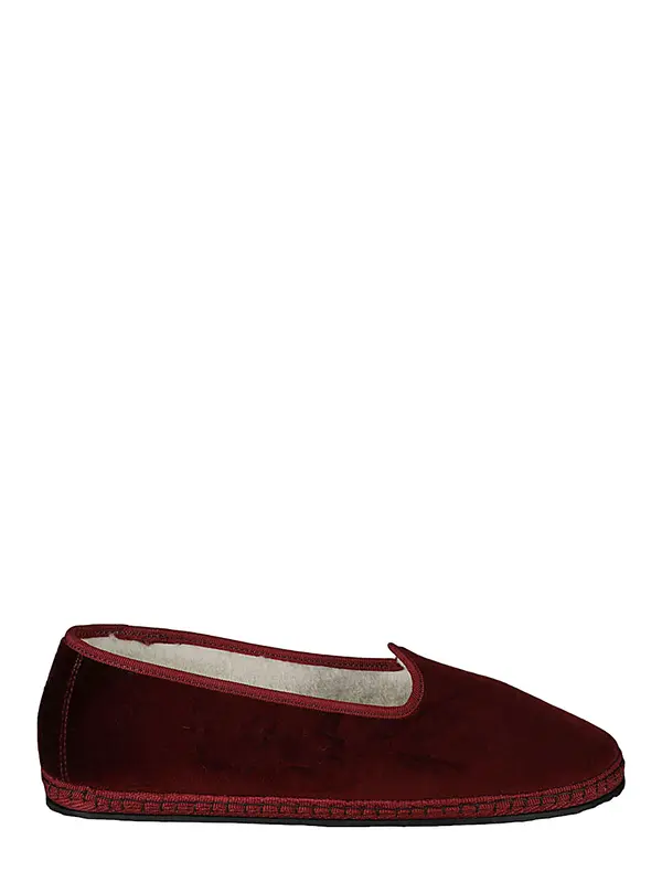PIEDÀTERRE VENEZIA Friulana Alpaca Velvet Slippers - Bordeaux