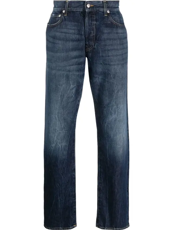 DEPARTMENT5 Straight-leg Stonewashed Jeans - Blue