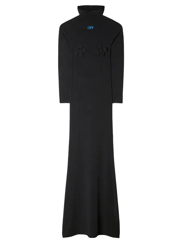 Off White Off-white High Neck Long Dress - Black