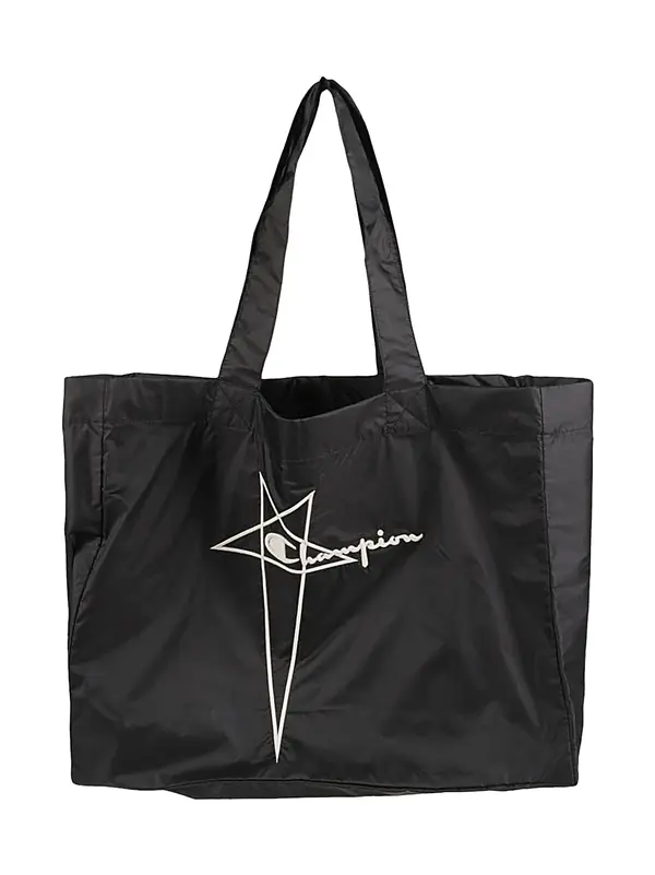 RICK OWENS X CHAMPIONS Logo Tote - Black