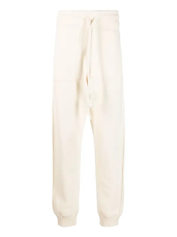 Off White Cotton Sweatpants - Beige