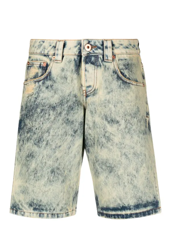 Vaquera Denim Split Shorts - Light Denim