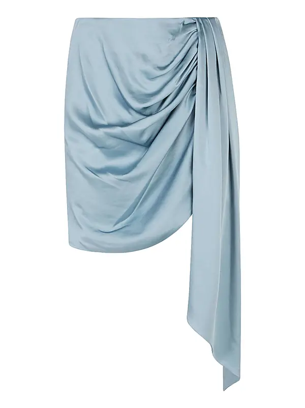 Jonathan Simkhai Mae Draped Mini Skirt - Clear Blue