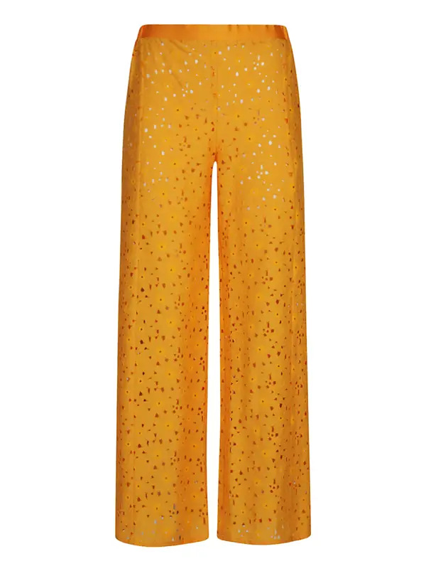 FEEL ME FAB Tartana Wide Leg Trousers - Yellow