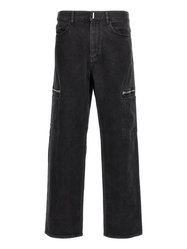 Givenchy Loose Fit Cargo Jeans - Black
