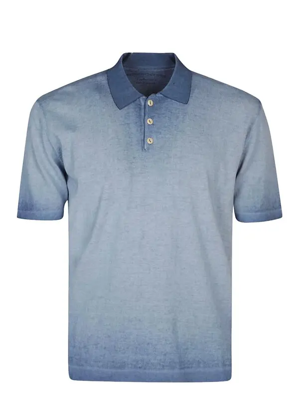 ORIGINAL VINTAGE Cotton Polo Shirt - Blue