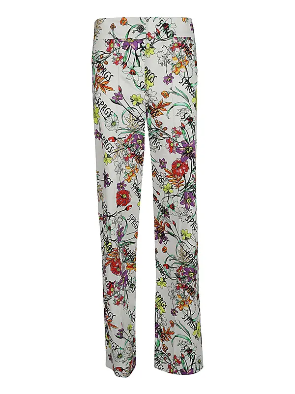 5 PROGRESS Printed Cotton Trousers - White