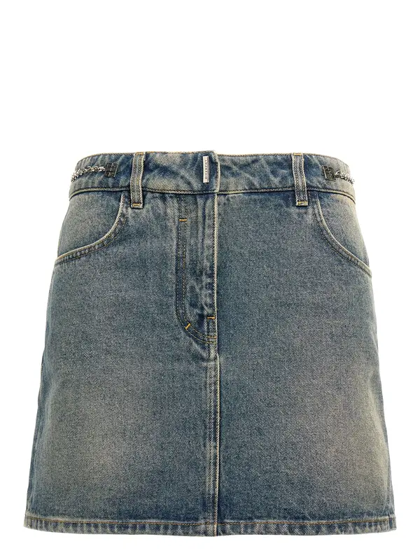 Givenchy Denim Mini Skirt - Blue