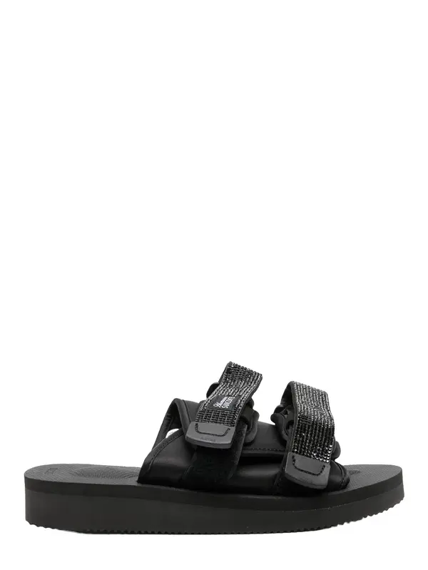 Blumarine Logo-patch Touch-strap Sandals - Black