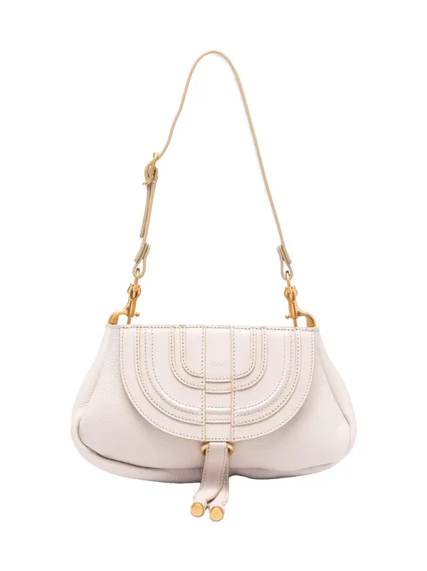 Chloé Marcie Leather Shoulder Bag - Grey