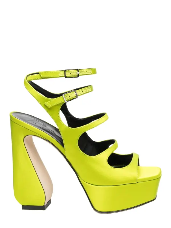 SERGIO ROSSI Platform Leather Sandals - Yellow