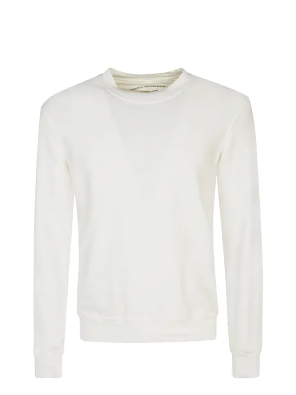 ORIGINAL VINTAGE Cotton Blend Linen Sweatshirt - White