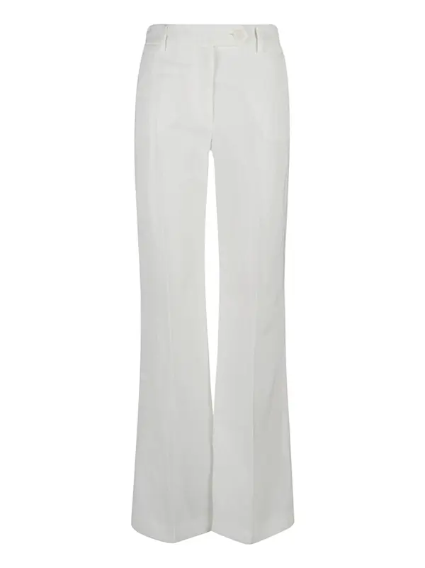 True Royal Linen Flared Trousers - White