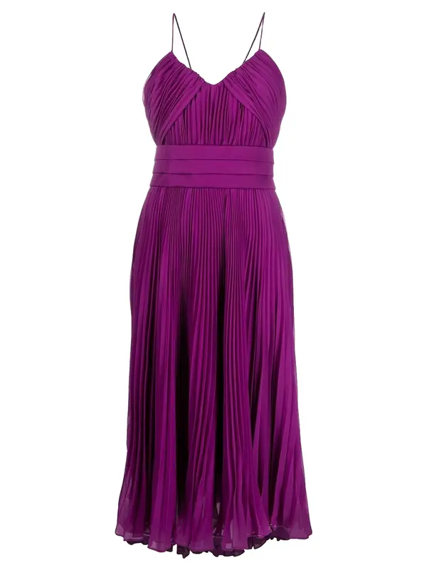 Max Mara Pleated Midi Dress - Purple