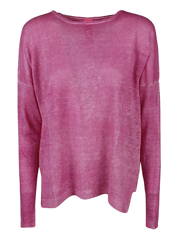 ALESSANDRO ASTE Boat Neck Linen Sweater - Fuchsia