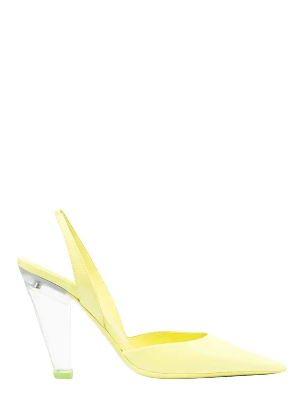 3JUIN Kristen 105mm Leather Pumps - Yellow