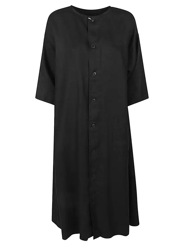 SARAHWEAR Linen Shirt Dress - Black