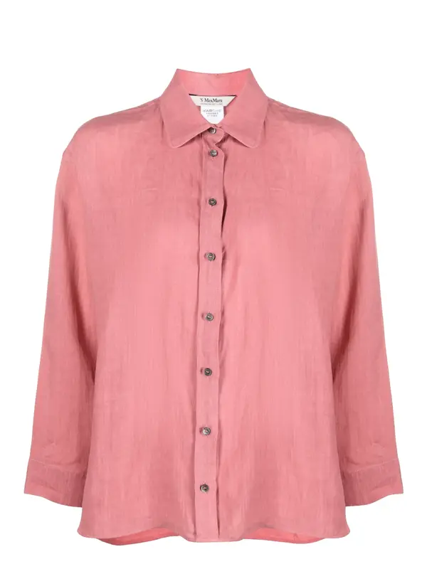 Max Mara Long-sleeve Linen Shirt - Red