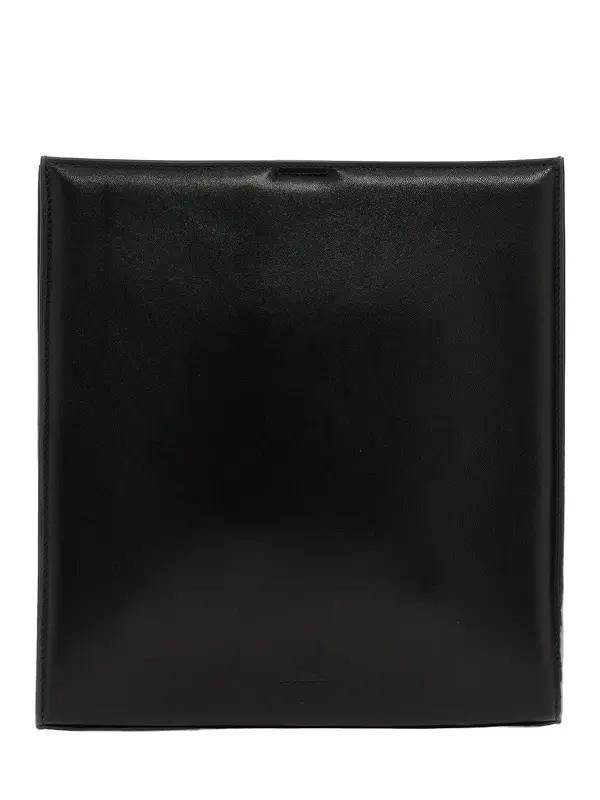 JIL SANDER Leather Shoulder Bag - Black