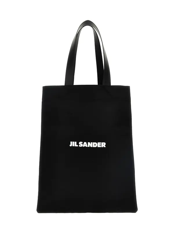 JIL SANDER Flat Shopper Medium Shopping - Black