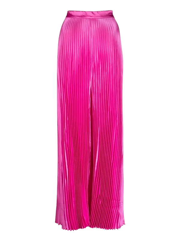 L'IDEE WOMAN High Waisted Pleated Wide Leg Pants - Fuchsia