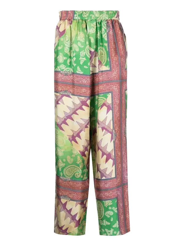 Aries Printed Silk Trousers - Multicolour