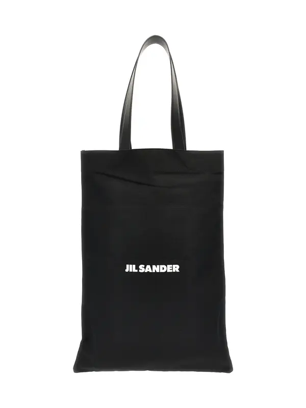 JIL SANDER Large Flat Shopper Tote - Black