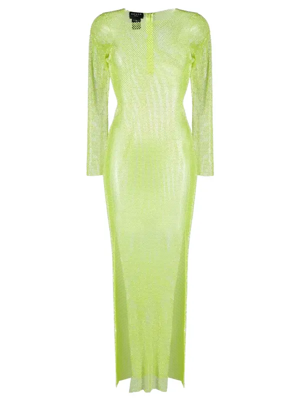 SANTA BRAND Santa Brands Rhinestone-embellished Mesh Maxi Dress - Green