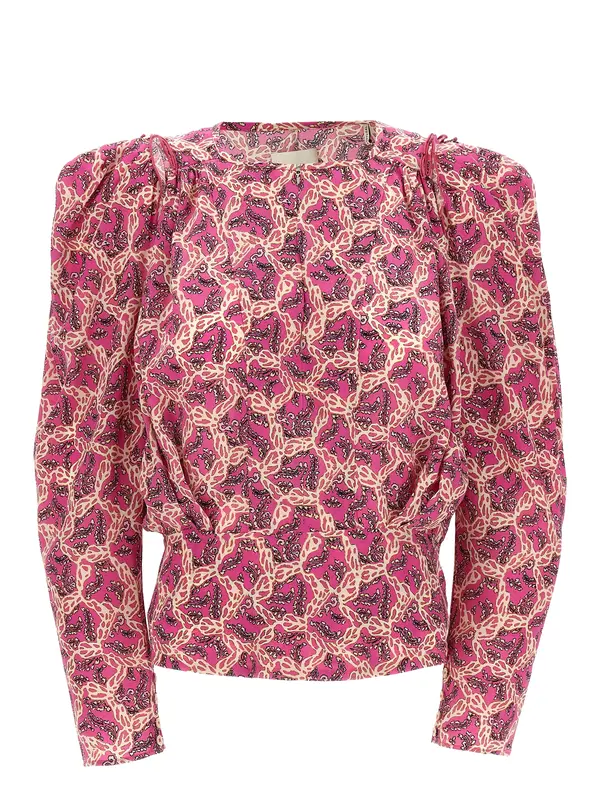Isabel Marant Zagra Printed Blouse - Fuchsia