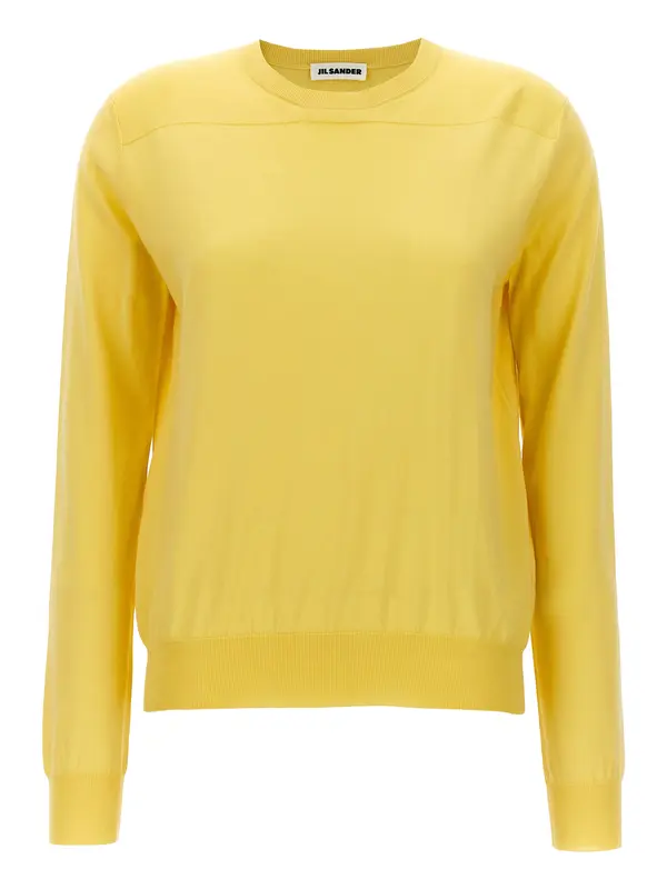 JIL SANDER Round-neck Cotton Sweater - Yellow