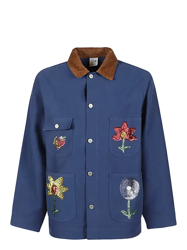 SKY HIGH FARM WORKWEAR Embroidered Denim Jacket - Blue