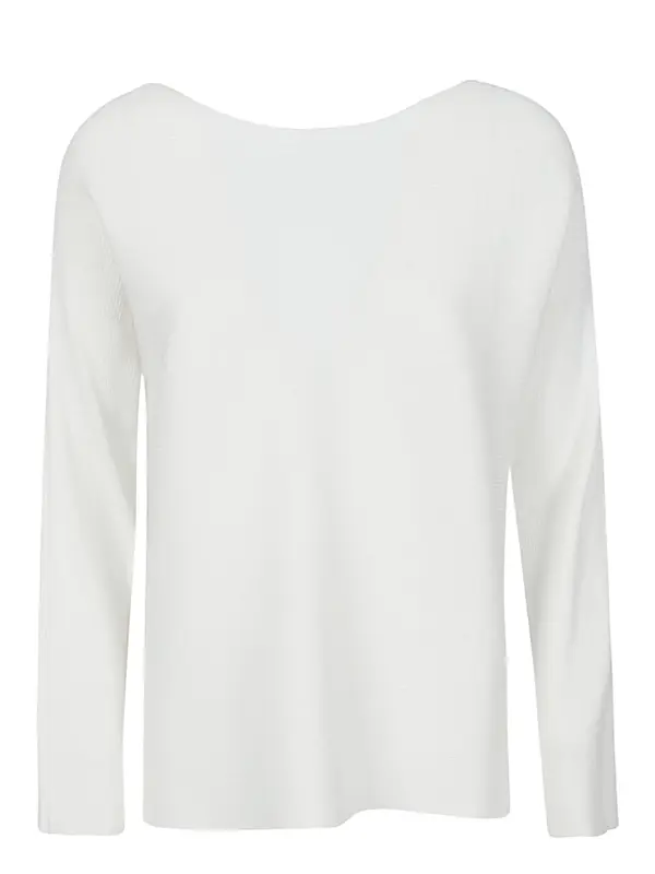 Liviana Conti Ribbed Viscose Sweater - White