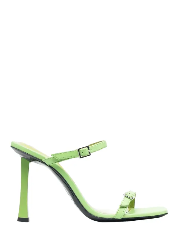 BY FAR PRE By Far Flick Leather Mules - Green