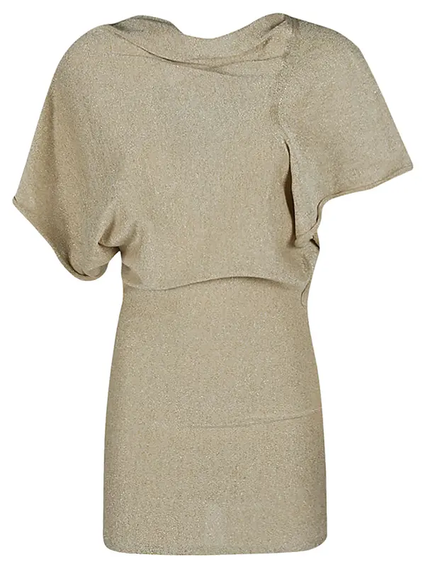CIRCUS HOTEL Viscose Blend Mini Dress - Beige