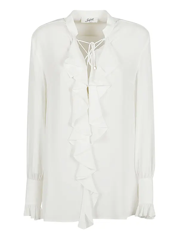 Seafarer Milly Ruched Shirt - White