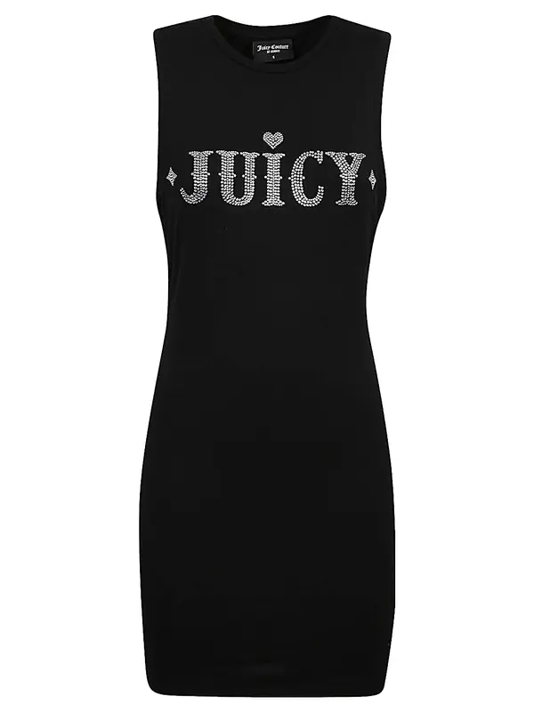 Juicy Couture Logo Cotton Mini Dress - Black