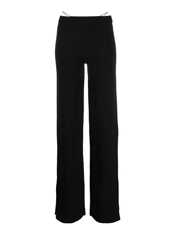 Gcds Crystal-embellished Flared Trousers - Black