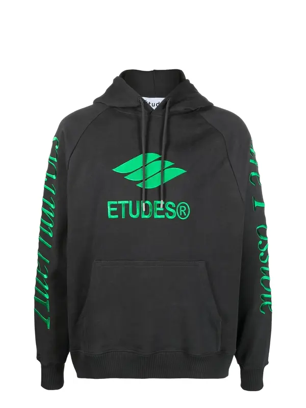 ETUDES Racing Eco Logo-embroidered Hoodie - Black