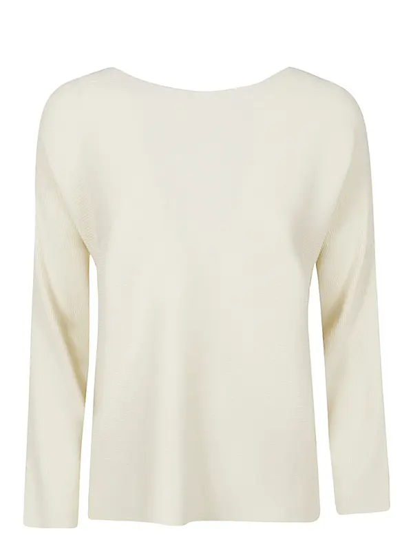 Liviana Conti Ribbed Viscose Sweater - Beige