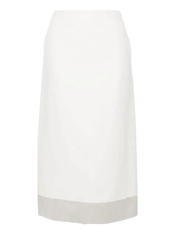 Sportmax Silk Midi Skirt - White