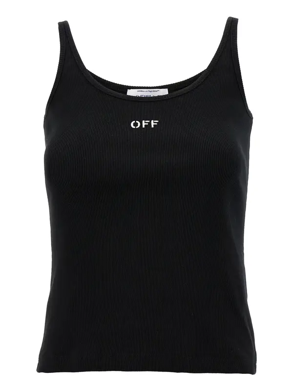 Off White Off-white 'off Stamp' Top - Black