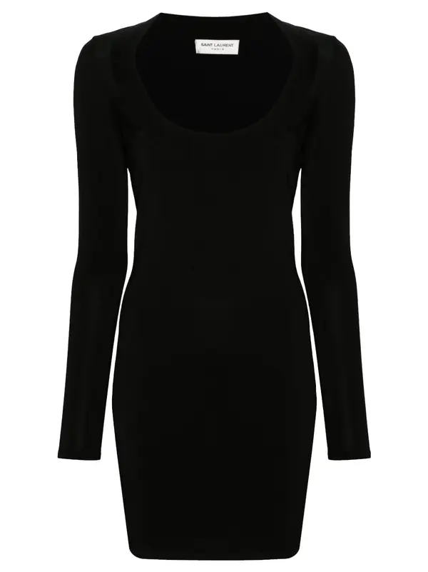 Saint Laurent Knitted Mini Dress - Black