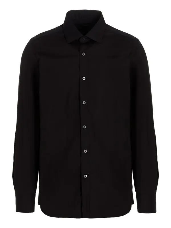 BARBA NAPOLI Poplin Shirt - Black