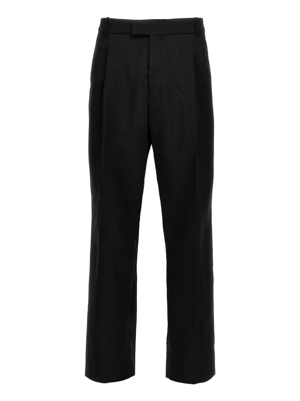 Alexander McQueen Gabardine Wool Trousers - Black