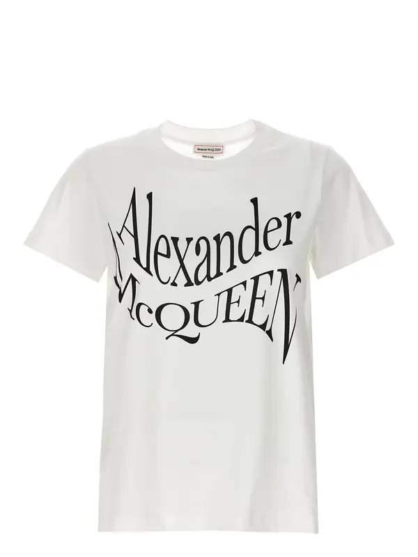 Alexander McQueen Logo Print T-shirt - White/black