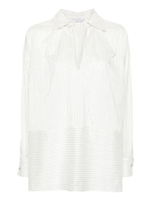 Max Mara Cotton And Silk-blend Tunic - White